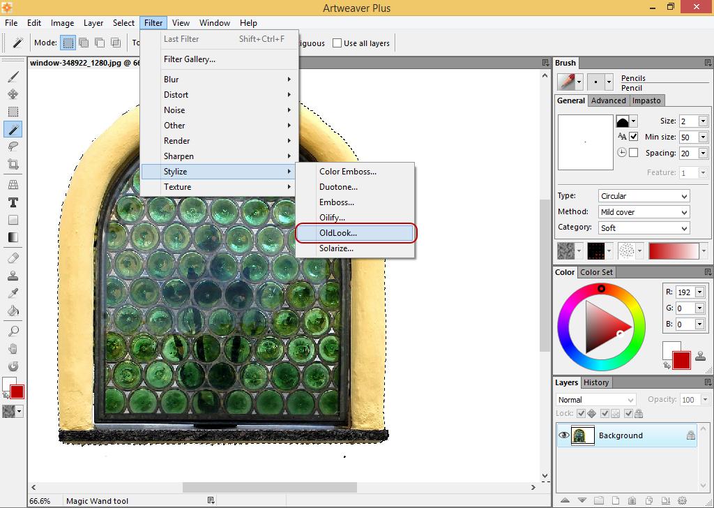 Artweaver How To Apply Filter Only On A Specific Area Of The Document 